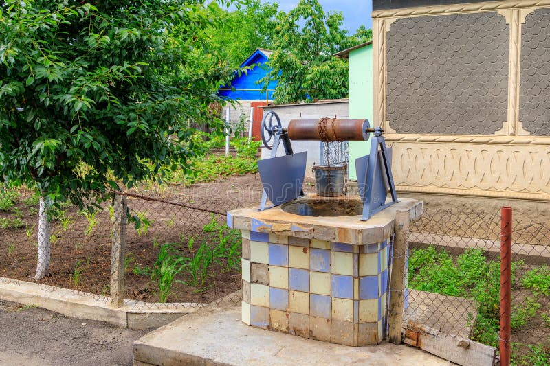 Well with Drinking Water. Background with Selective Focus and Copy ...