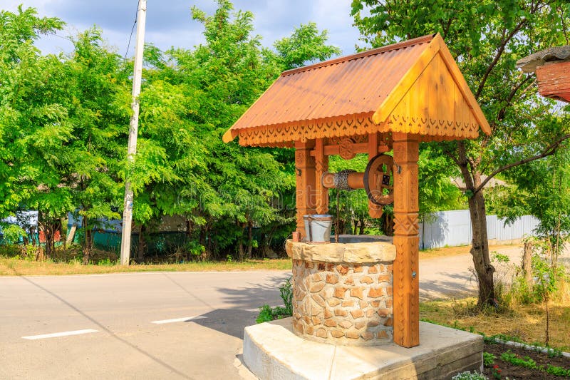 Well with Drinking Water. Background with Selective Focus and Copy ...