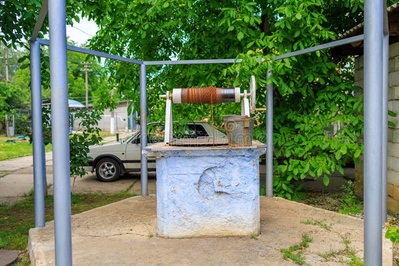 Well with Drinking Water. Background with Selective Focus and Copy ...