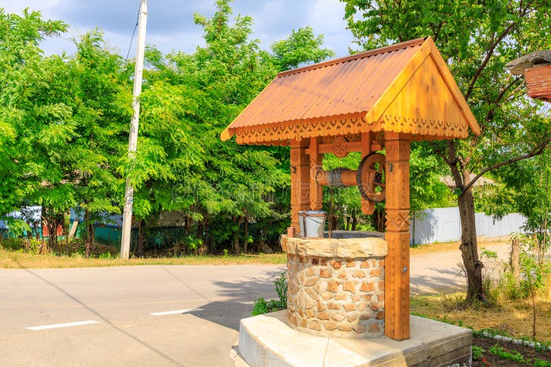 Well with Drinking Water. Background with Selective Focus and Copy ...