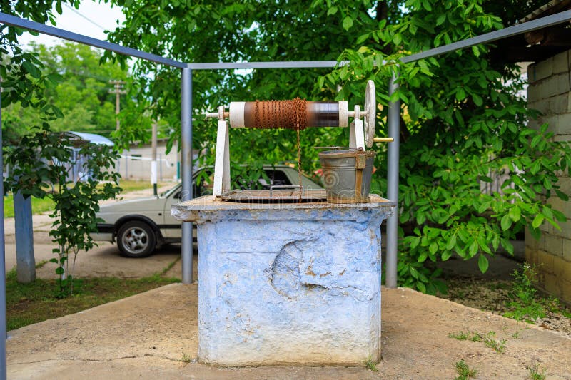 Well with Drinking Water. Background with Selective Focus and Copy ...