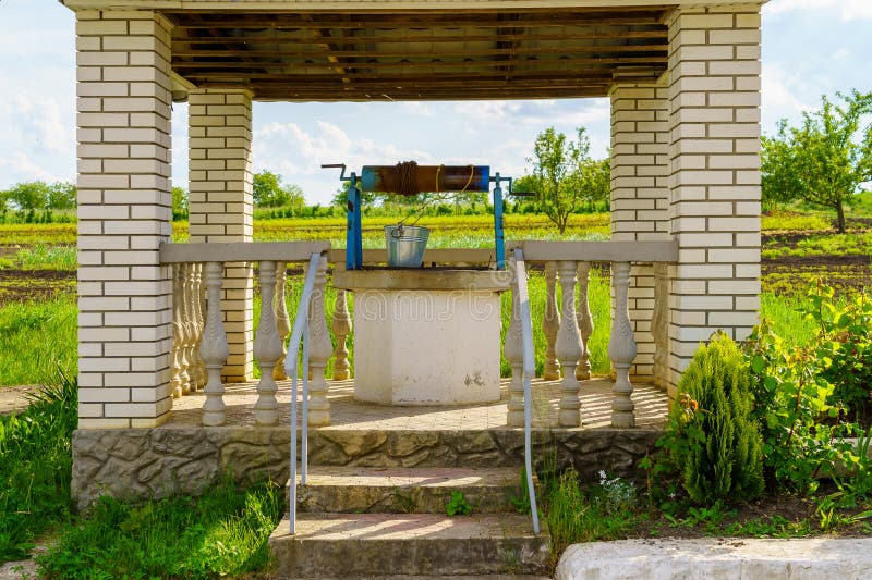 Well with Drinking Water. Background with Selective Focus and Copy ...