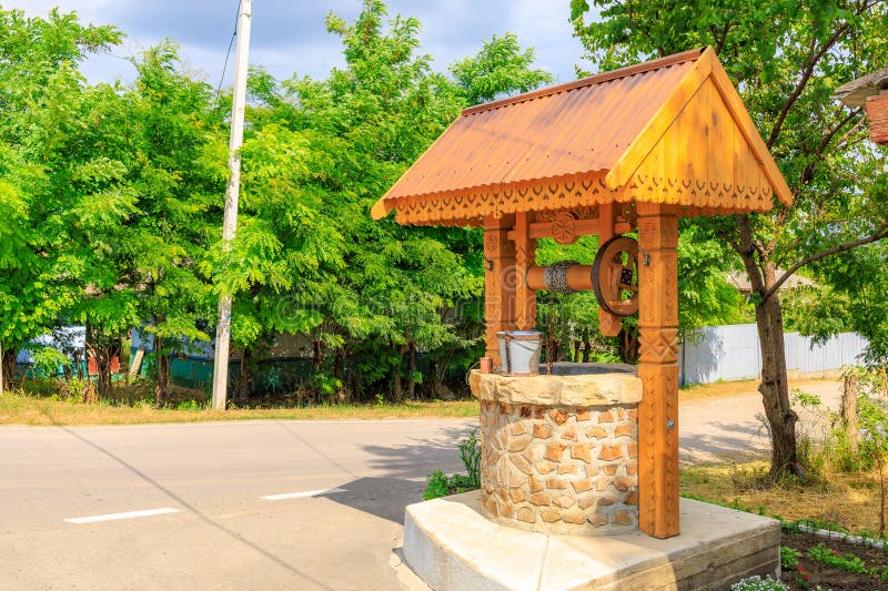 Well with Drinking Water. Background with Selective Focus and Copy ...