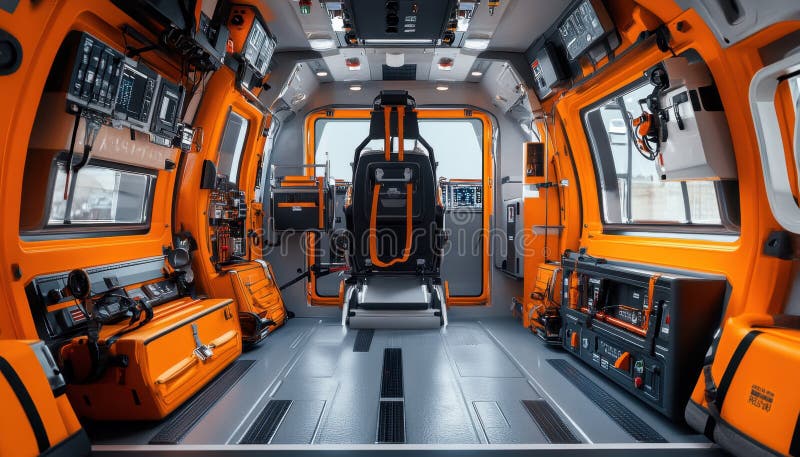 Interior of a Modern Rescue Helicopter with Advanced Equipment and ...