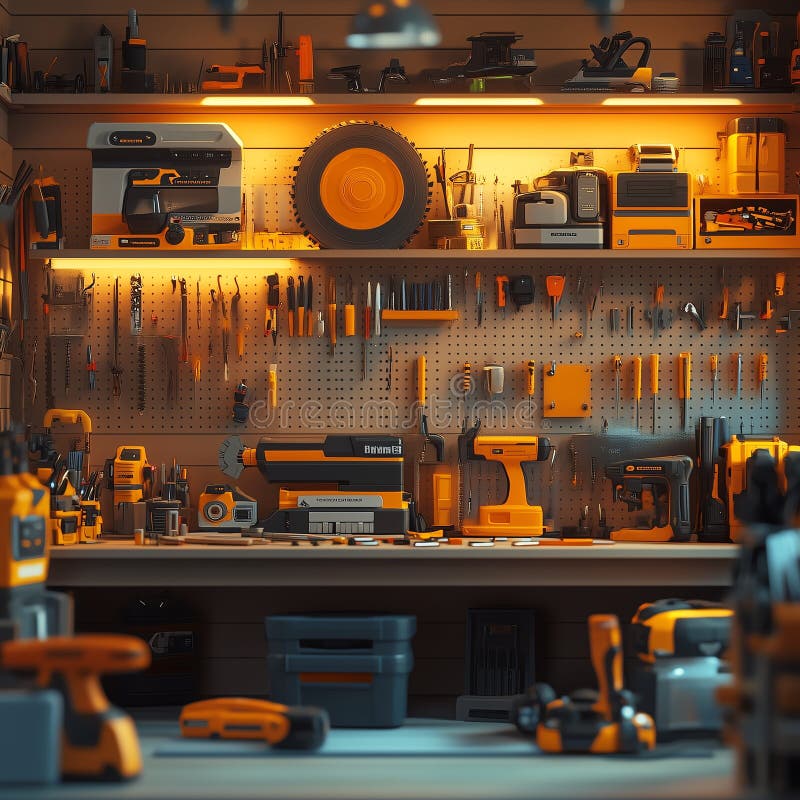 Well-Equipped Modern Workshop Tools and Craftsmanship Stock ...