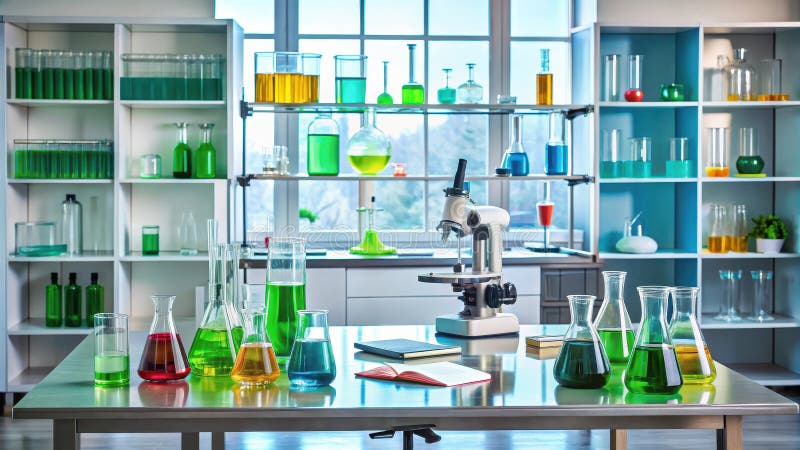 A Well-equipped Scientific Laboratory Featuring Colorful Chemical ...