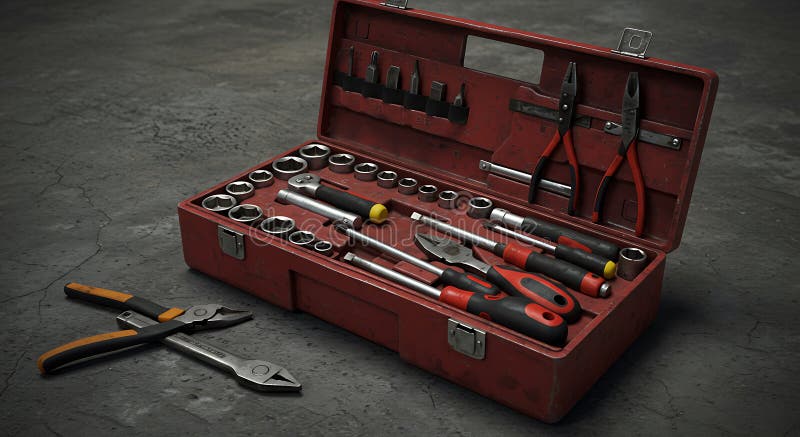 Well-Equipped Tool Chest: a Rustic Industrial Still Life Stock Photo ...