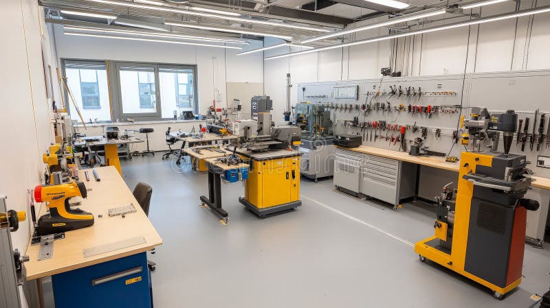 Well-Equipped Workshop with Tools and Machinery Stock Photo - Image of ...