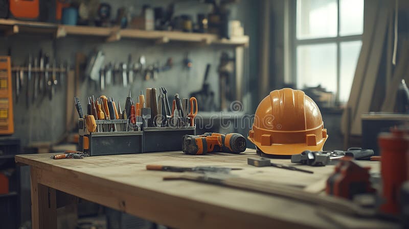 A Well-equipped Workshop with Tools and Safety Gear, Ready for ...