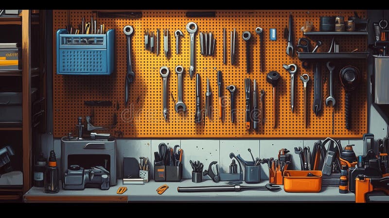 Well-Equipped Workshop Tools of the Trade Await Stock Illustration ...