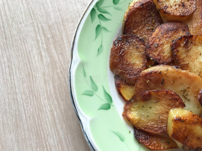 Well-fried Brown Potatoes are Ready To Eat Stock Photo - Image of ...
