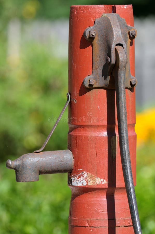 Well Hand Pump stock photo. Image of cast, wood, wooden - 11656310