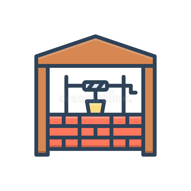 Color Illustration Icon for Well, Agriculture and Ancient Stock Vector ...