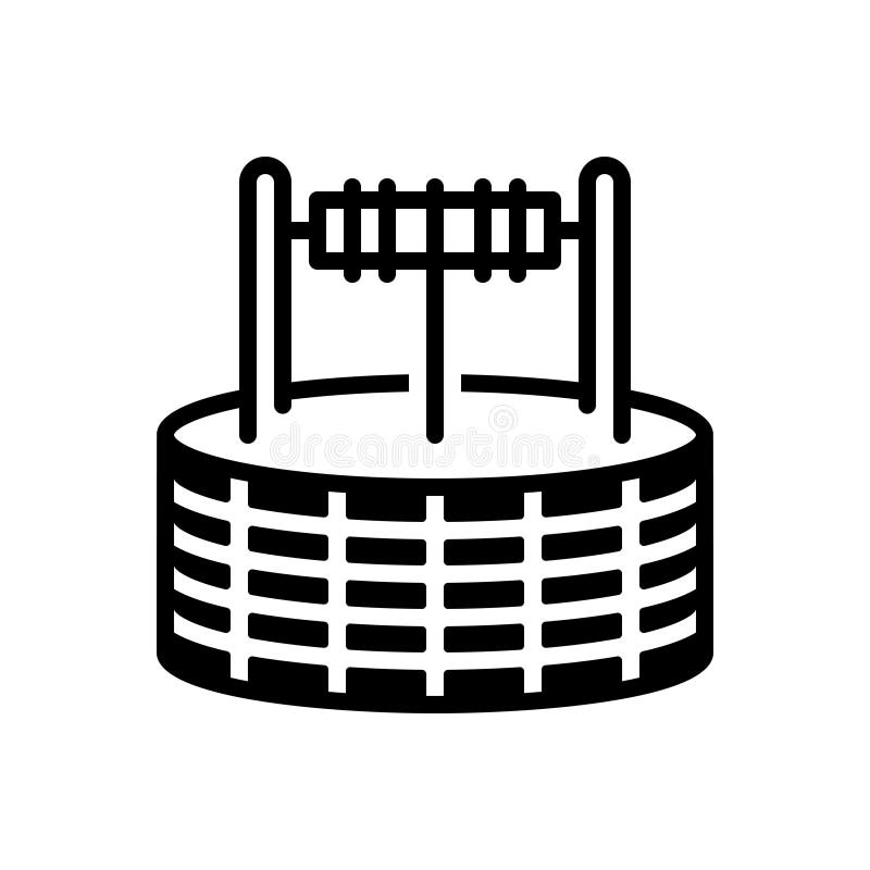 Black Solid Icon for Well, Borehole and Pit Stock Vector - Illustration ...