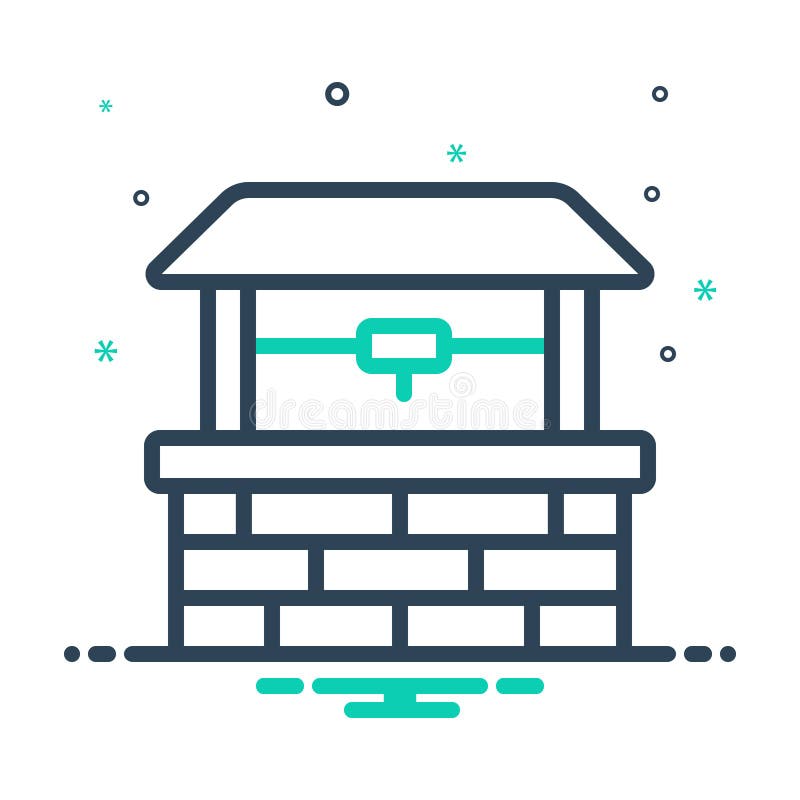 Mix Icon for Well, Pit and Water Stock Vector - Illustration of ...