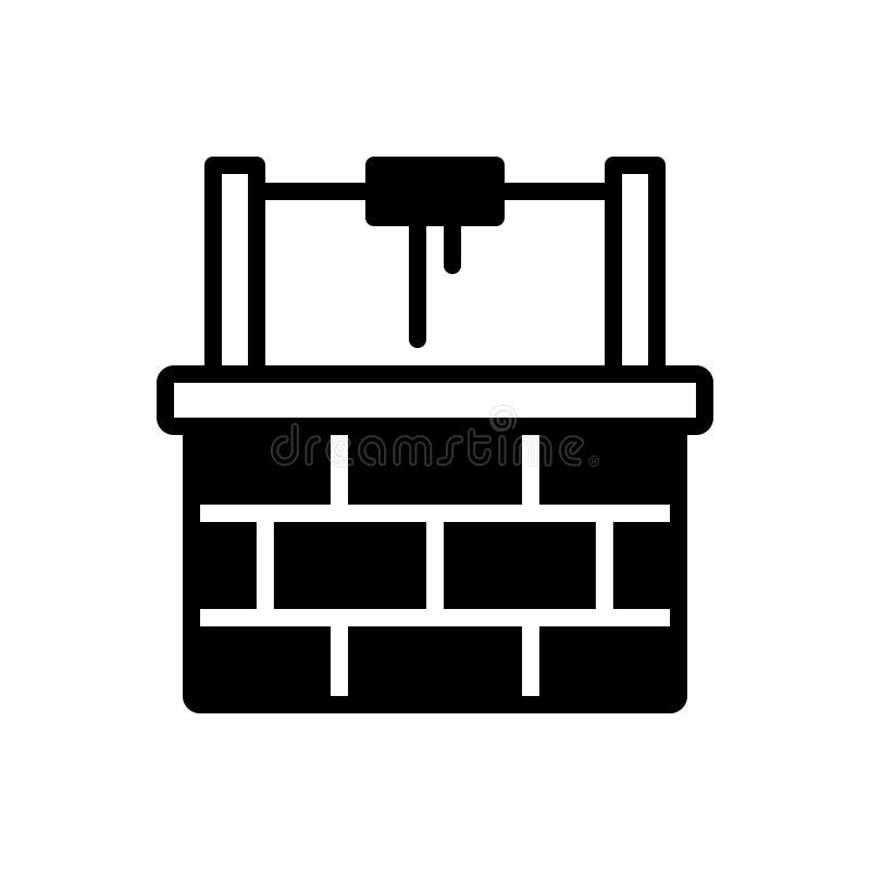 Black Solid Icon for Well, Water and Deep Stock Vector - Illustration ...