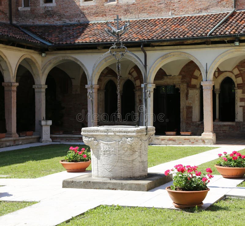 Old Well Inside A Cloister In The Ancient Convent Stock Photo - Image ...