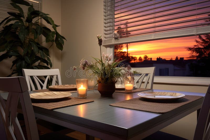 Well-lit Dining Area with a Glass Top Table Stock Image - Image of ...