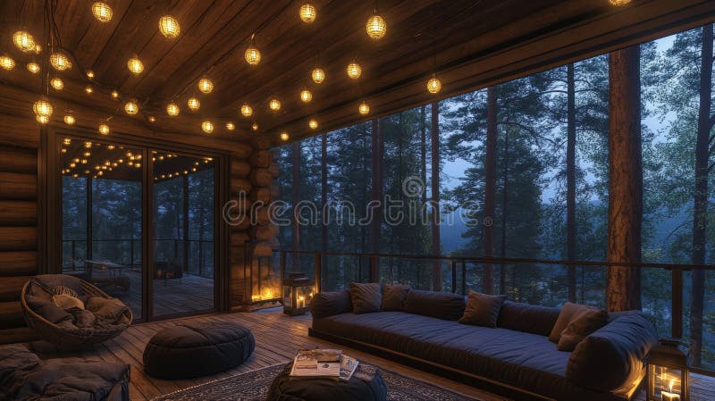 The Well-lit Garden of a Beautiful House Stock Image - Image of yard ...