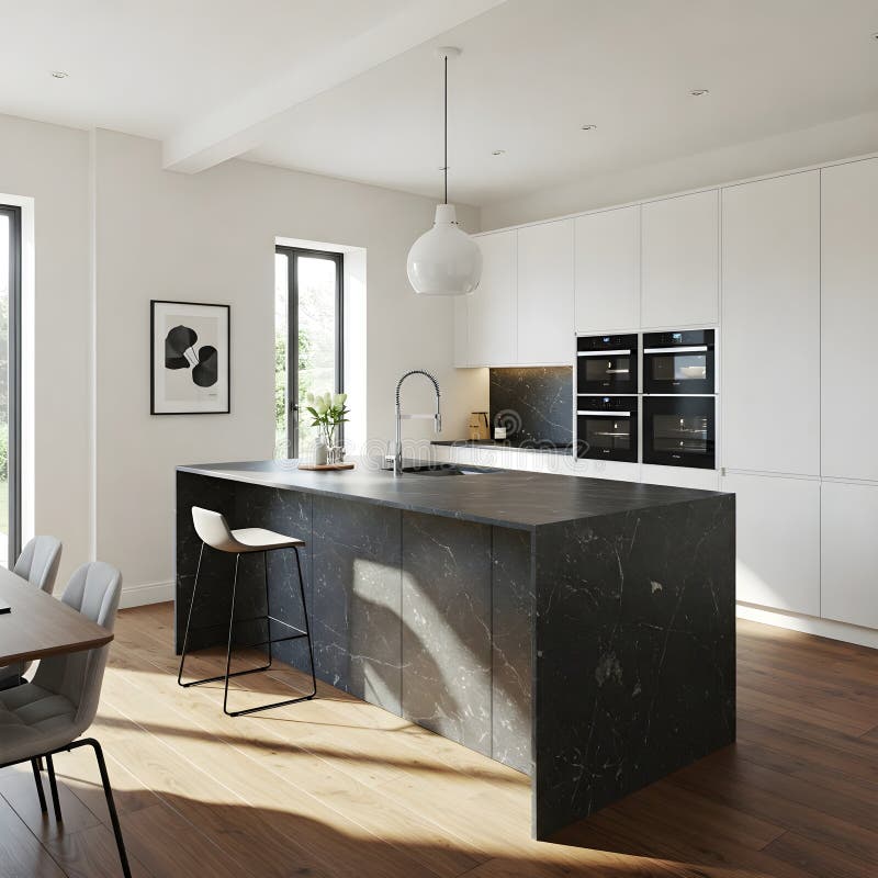 Elegant Bright Clean and Modern Cozy Kitchen Interior Design Well ...