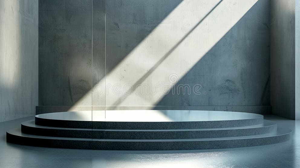 Modern Minimalist Stage Design with Dramatic Lighting in an Empty Room ...