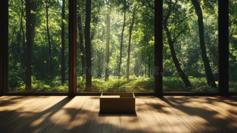 A Well-lit and Open Interior with Wooden Flooring and Oversized Windows ...