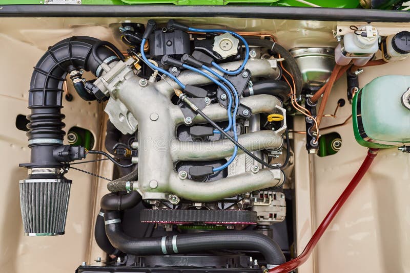 Well Maintained Engine of an Old Russian Car Stock Photo - Image of ...