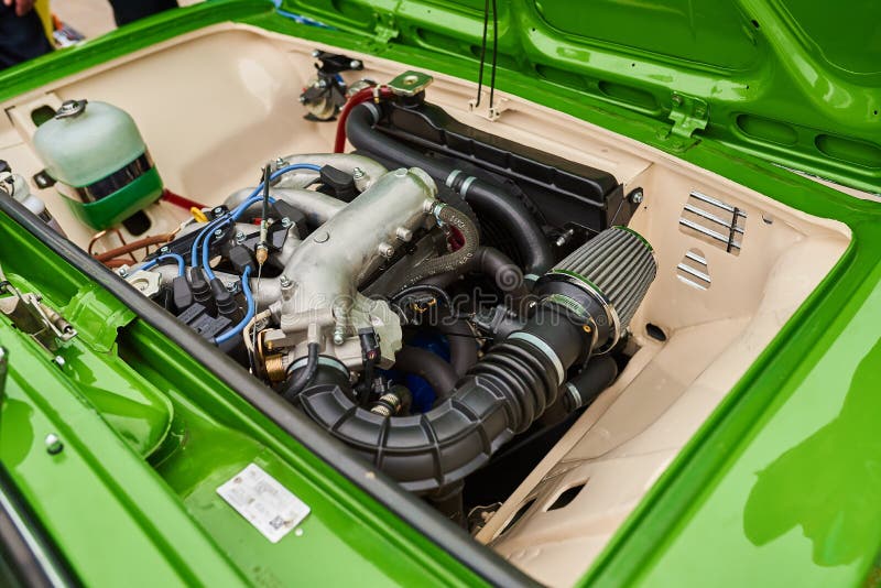 Well Maintained Engine of an Old Russian Car Stock Image - Image of ...