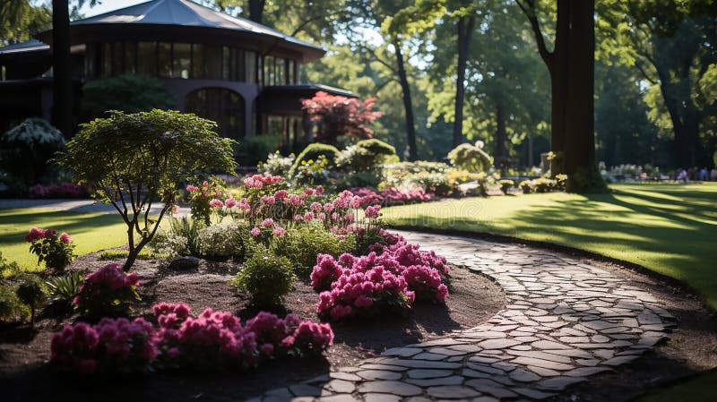 Private park stock illustration. Illustration of beautiful - 286703535