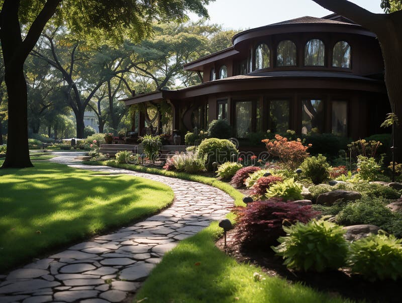 Private park stock illustration. Illustration of grass - 286703546