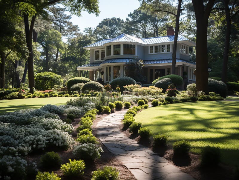 Private park stock illustration. Illustration of summer - 286703556