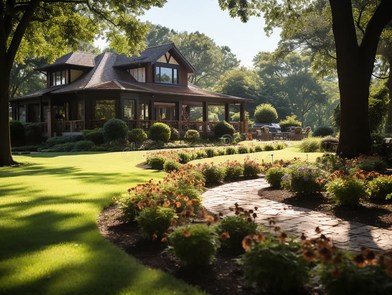 Private park stock illustration. Illustration of garden - 286703562