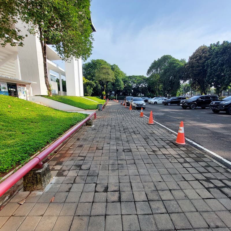 Well-maintained Pedestrians on the Outside of the Stadium Stock Image ...