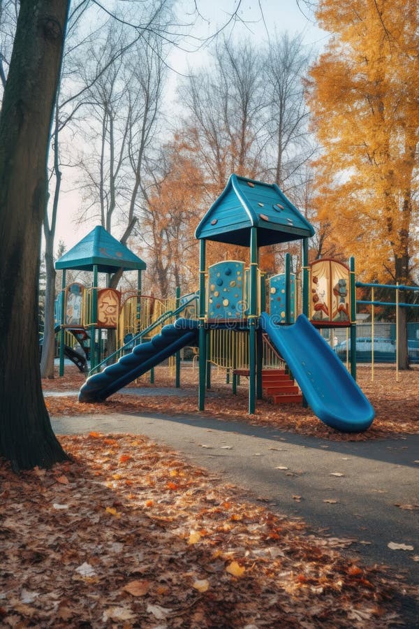 A Well-maintained Playground in a Local Park Stock Illustration ...