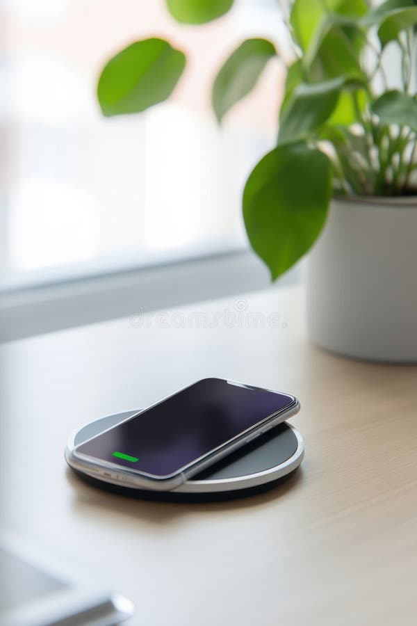 Wireless Charging Pad with Modern Phone Displayed on a Clean and ...