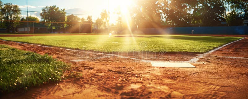 A Well-manicured Baseball Field with the Bases Loaded and the Pitcher ...