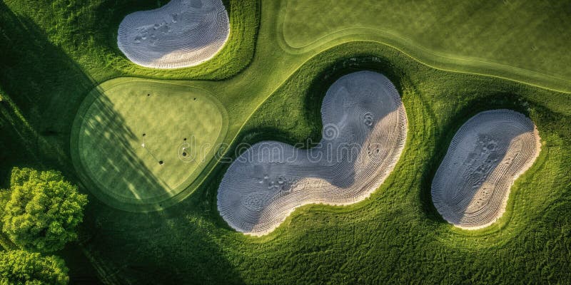A Well-manicured Golf Course with Lush Grass, Sand Bunkers and Mature ...