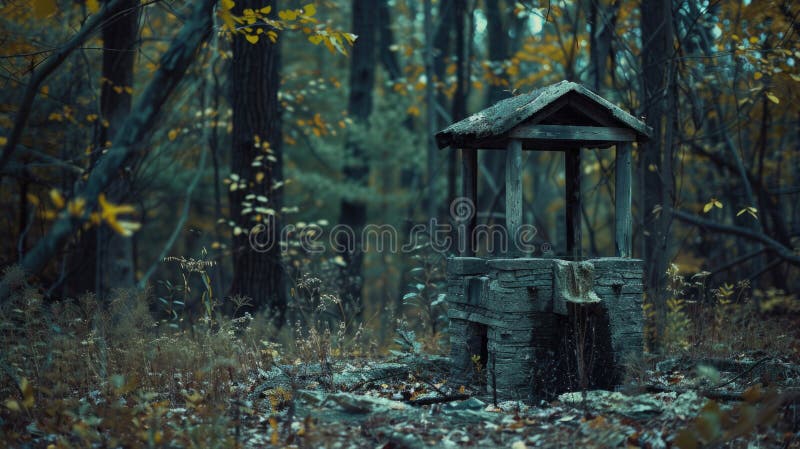A Well in the Middle of a Forest, Suitable for Various Projects Stock ...