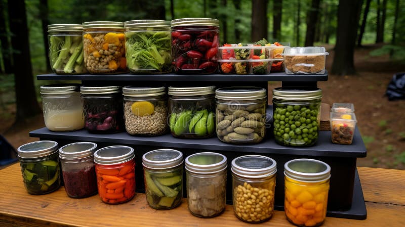 A Well-organized Camping Food Storage System Stock Illustration ...