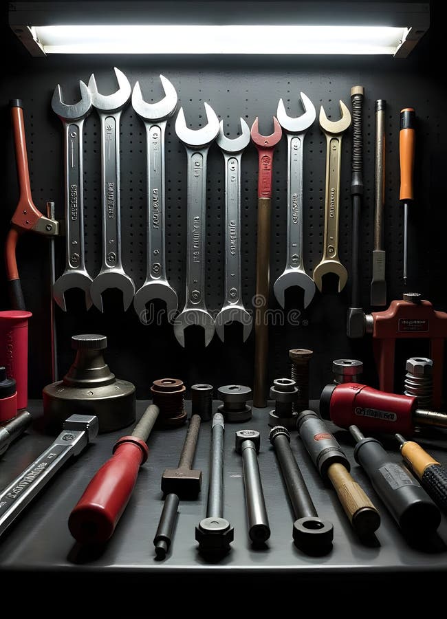 A Well-organized Collection of Tools and Equipment Displayed on a ...