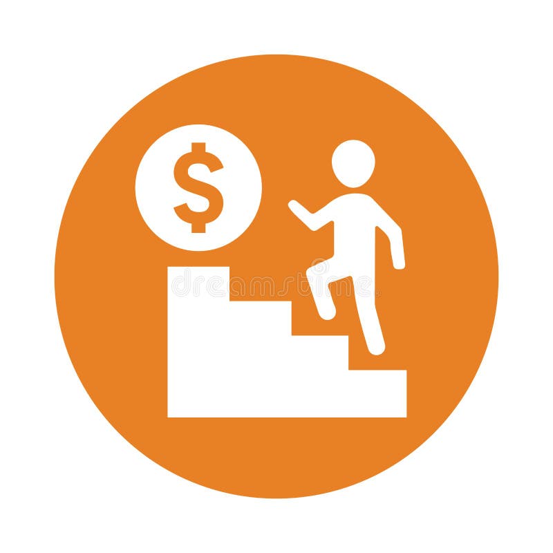 Business Steps, Education Upstairs Icon. Orange Version Stock Vector ...