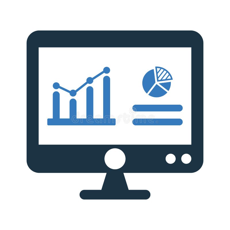 Charts, Display Monitoring Icon. Vector Graphics Stock Vector ...