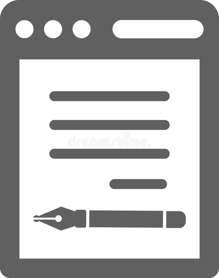 SEO, Content Writing Icon. Gray Vector Stock Vector - Illustration of ...