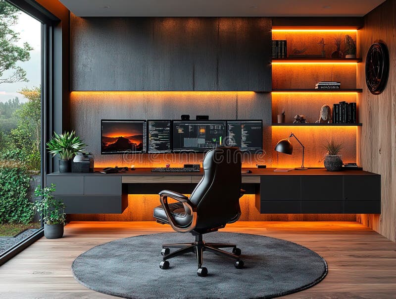 A Well-organized, Ergonomic Gaming Workstation with Dual Monitors ...