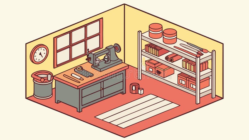 A Well-organized Garage or Workshop in a Detailed Isometric View ...