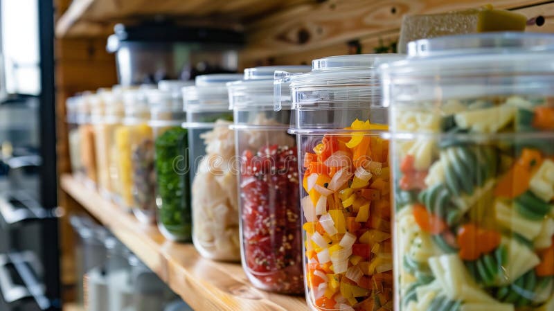 Organized Kitchen Pantry with Colorful Ingredients Stock Illustration ...