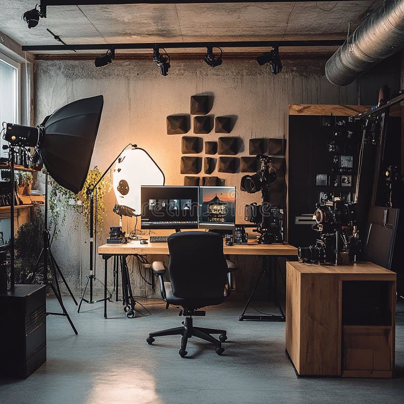 Creative Workspace Filled with Photography Equipment and Modern ...