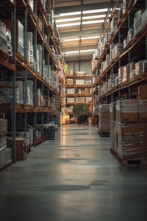 A Well-organized and Stocked Warehouse Filled with Merchandise and ...