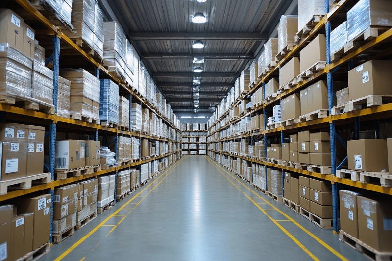 Well-organized Warehouse with Clearly Marked Aisles for Efficient ...