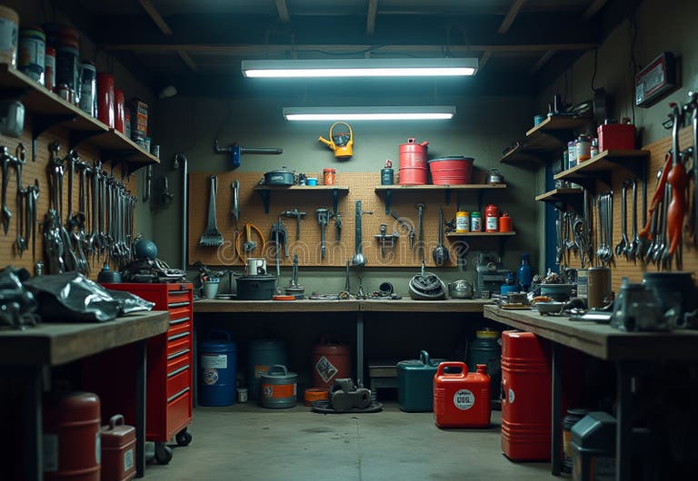 Well-Organized Workshop: Tools and Equipment in a Functional Garage ...